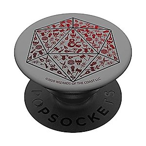 Dungeons And Dragons D20 Icon Fill PopSockets PopGrip: Swappable Grip for Phones & Tablets