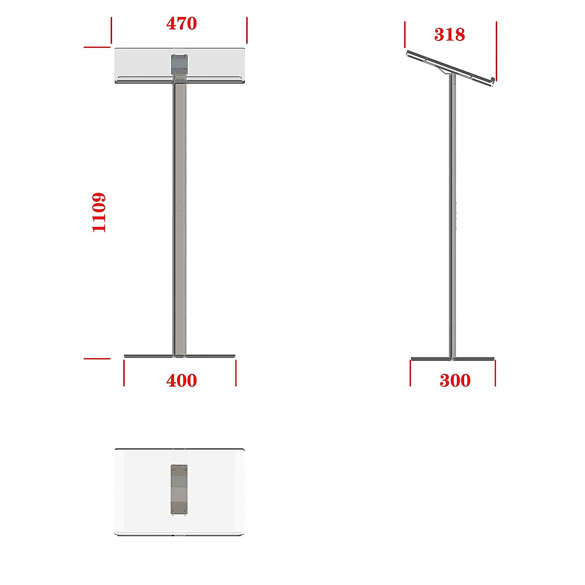 CRYSFLOA Acrylic Podium Stand Speaking Podium 18.5''x12.5''x43.6'' Pulpits for Churches Lecterns Design for Lecture Recital Speech Presentation Podium Stand for Restaurant Wedding Office Classroom