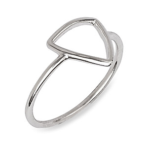 Beaux Bijoux Sterling Silver Dainty Open Triangle Ring (Size 6)
