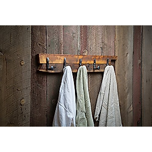 Twisted Reclaimed Railroad Spike 5 Hook Rack