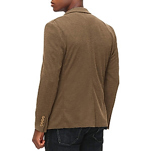 PJ PAUL JONES Casual Blazer Jackets for Men Two Button Lightweight Knit Sport Coat Men Brown L
