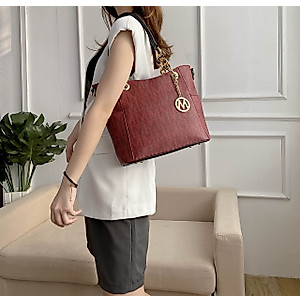 MKF Collection Shoulder Bag for Women, PU Leather Pocketbook Top-Handle Crossbody Purse Tote Satchel Handbag Grey by Mia k