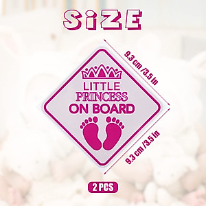 SAVITA 2pcs Baby Bumper Sticker, Little Princess on Board Car Sign Baby Car Sticker Safety Warning for Various Vehicles (Pink)