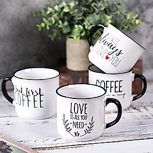 Cutiset 14 Ounce Ceramic Coffee Mugs with Patterns for Coffee, Unique Glazed Microwave Safe and Oven Safe Coffee Mug,for Tea, Coffee and Hot Chocolate