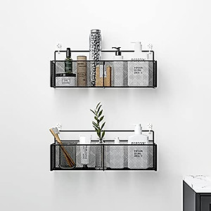 Meiliyizu Wall Mounted Metal Mesh Shower Storage Basket