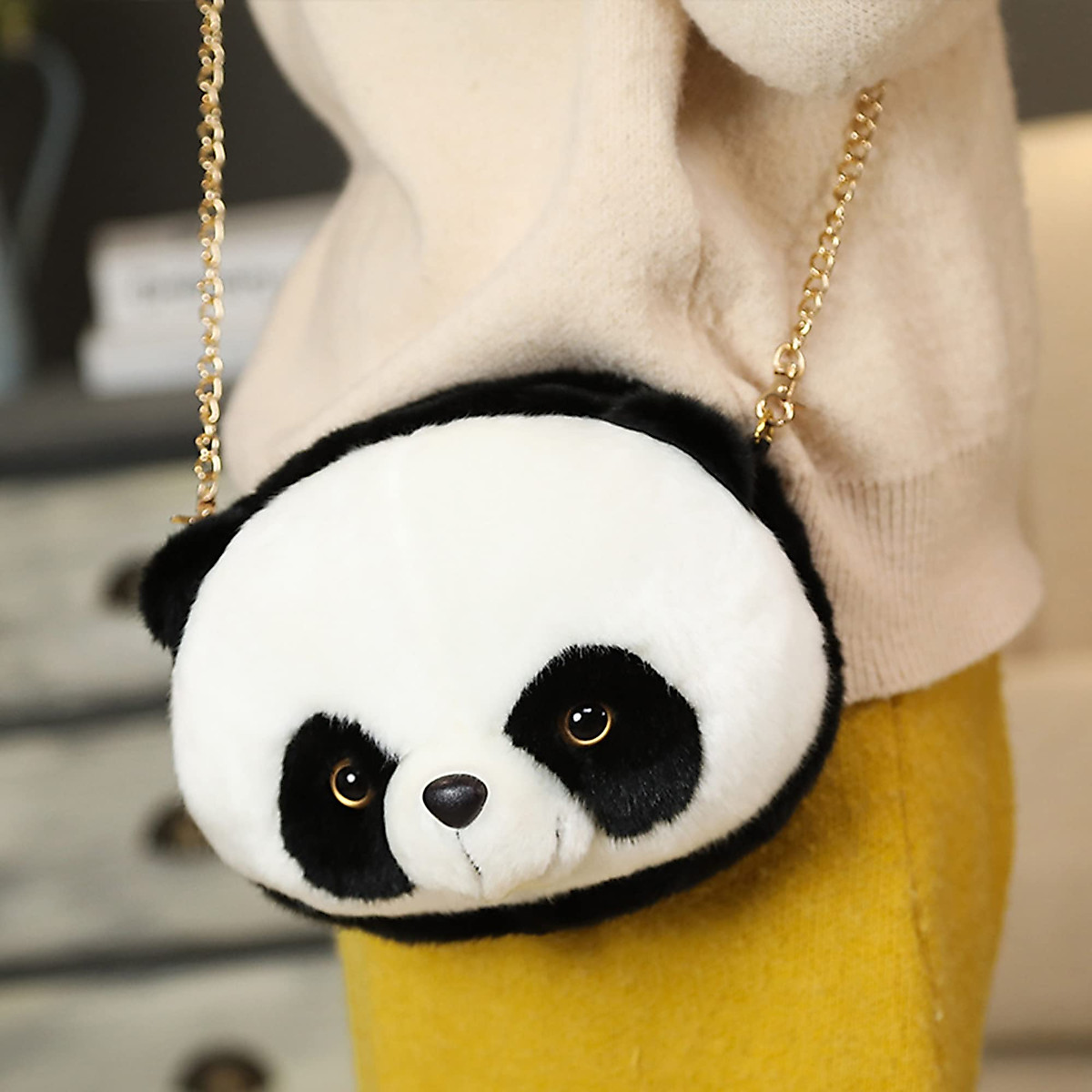 Panda Purse, Panda Shoulder Bag Plush, Stuffed Plush Bag Panda Backpack Plush, Travel Satchel Wallet Cosmetic Storage Bag for Girls Gift (Panda)