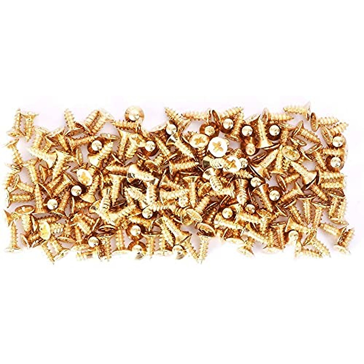 Small Household Screw, Linwood Phillips Flat Head Wood Screw [DIY Screw] for Kitchen/Office Decoration, Boxes/Pictures Decorative Accessories, ＃3 Screw, 200pcs (2×6mm/0.07×0.23in, Gold)