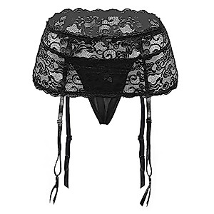 ohyeah Women Plus Size Garter Belts for Thigh Highs Lace Garter Belt Set Suspender Belt for Stocking