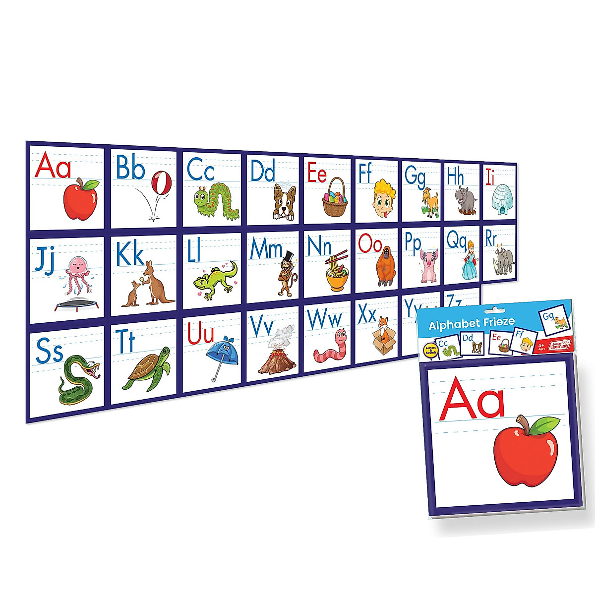 Junior Learning Alphabet Frieze - Print, The Science of Reading Supplementary Resource Wall Border, Poster, for Classroom or Home School use, for Ages 5+, Grade K