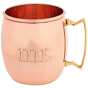 ODI Moscow Mule Kit with Mr. and Mrs. Moscow Mule Copper Mugs, Moscow Mule Cups 16 Ounces Solid Copper