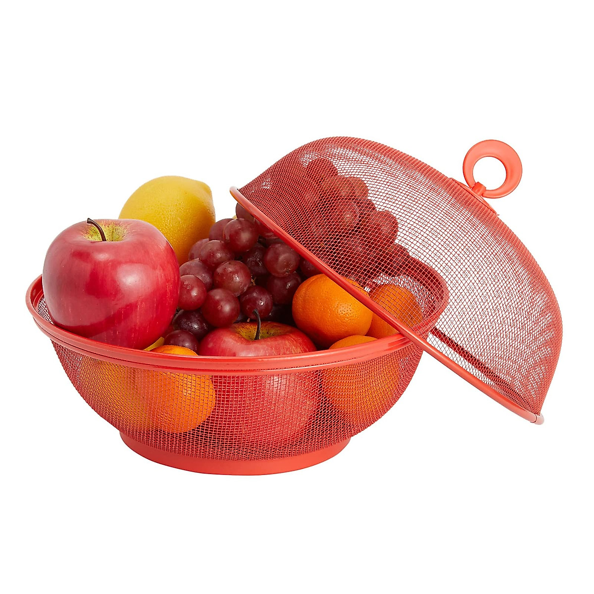 Juvale Mesh Wire Fruit Basket with Lid for Vegetables, Fruits, Gifts, House Warming, Home, Restaurants, 4 Colors