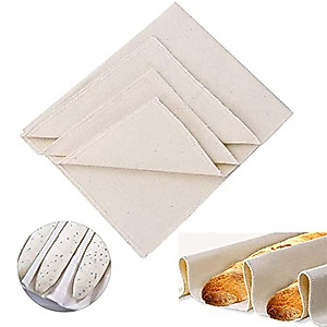 Bread Lame Set Hand Crafted with 5 replacement blade and Leather Protective Cover professional 100% Pure Cotton Pastry bakers dough couche proofing cloth for French Baguette loaves loaf (Lager Cover)