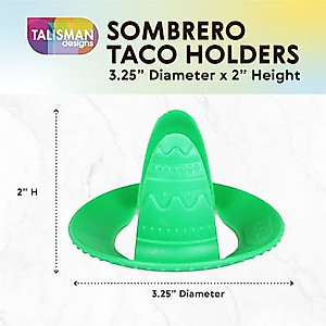 Talisman Designs Sombrero Taco Holders - Set of 4, Hold & Fill Small or Large Tacos | Crunch & Soft