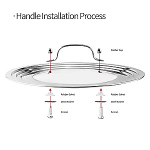 Morikavo Stainless Steel Universal Lid for Pots, Pans and Skillets-Fits 7" to 12" Replacement Frying Pan Cover and Cast Iron Skillet Lid