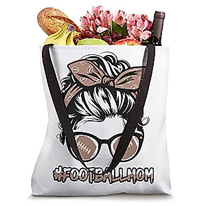 American Football Player Mom Football Mothers Day Messy Bun Tote Bag