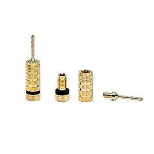 Monoprice 9438 Gold Plated Speaker Pin Plugs - 5 Pairs - Pin Screw Type, For Speaker Wire, Home Theater, Wall Plates And More
