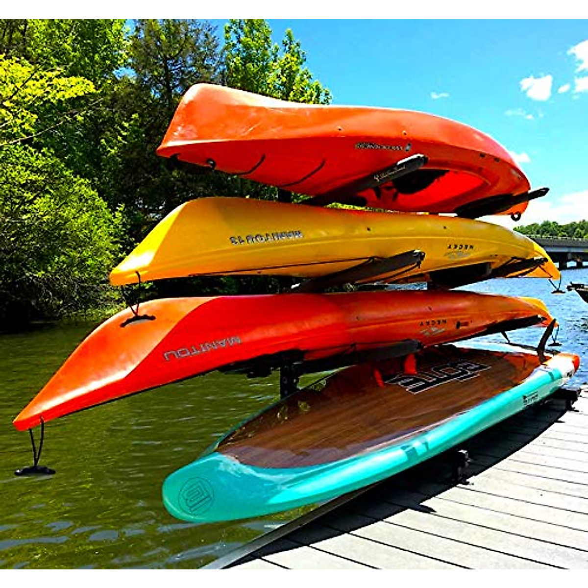 StoreYourBoard Kayak Dock Storage Rack, Outdoor Over The Water Mount, Holds 400 lbs, Heavy-Duty Metal Stand