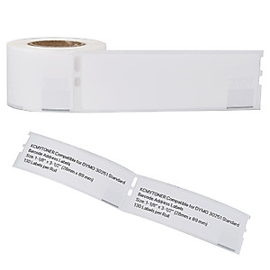 KCMYTONER Compatible with DYMO LW 30251 White Address Barcode Labels 1 1/8" x 3 1/2" Premium Self-Adhesive Replace for LabelWriter 450, 450 Turbo, 4XL, Rollo Zebra Printers, 8 Rolls (130/Roll)