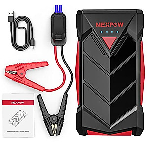 NEXPOW Portable Jump Starter,12V Car Battery Jump Starter Power Pack with USB Quick Charge (Up to 7L Gas or 5.5L Diesel Engine) Battery Booster with Built-in LED Light