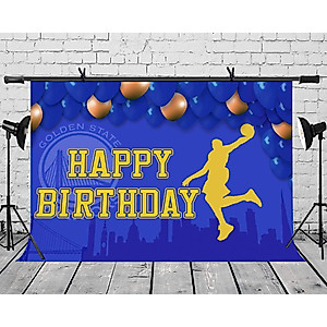 LYLYCTY 7x5ft Happy Birthday Backdrop for Kids Boy Birthday Party Supplies Royal Blue Balloon Background Photo Banner Studio Background Booth Props LYLS925 (No Logo)