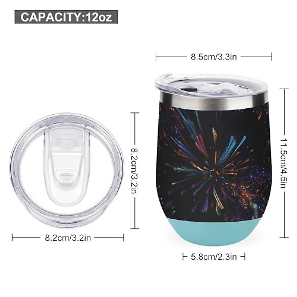 Fireworks Insulated Tumbler with Lid Stainless Steel Coffee Mug Cute Wine Tea Water Cup Green-style