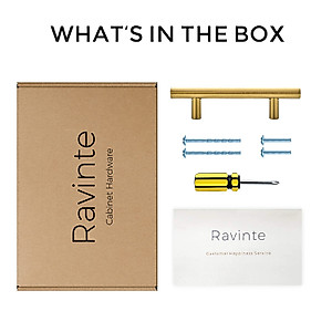 Ravinte Gold Cabinet Handles 30 Pack 5 Inch Brushed Gold Kitchen Cabinet Pulls 3 Inch Hole Center Brushed Brass Drawer Pulls Kitchen Hardware for Cabinet Drawer and Cupboard