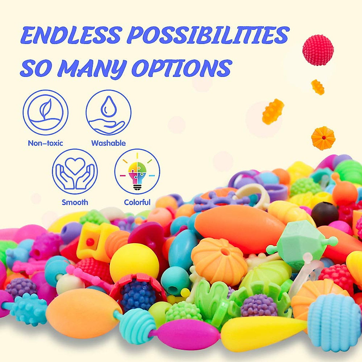 VERTOY Girls Toys Pop Beads Jewelry Making Kit for Toddlers - Arts and Crafts Kit for Girls Age 3 4 5 6 7 8 Year Old, Necklace Bracelet and Ring Creativity Snap Set, Best Children Birthday Gift