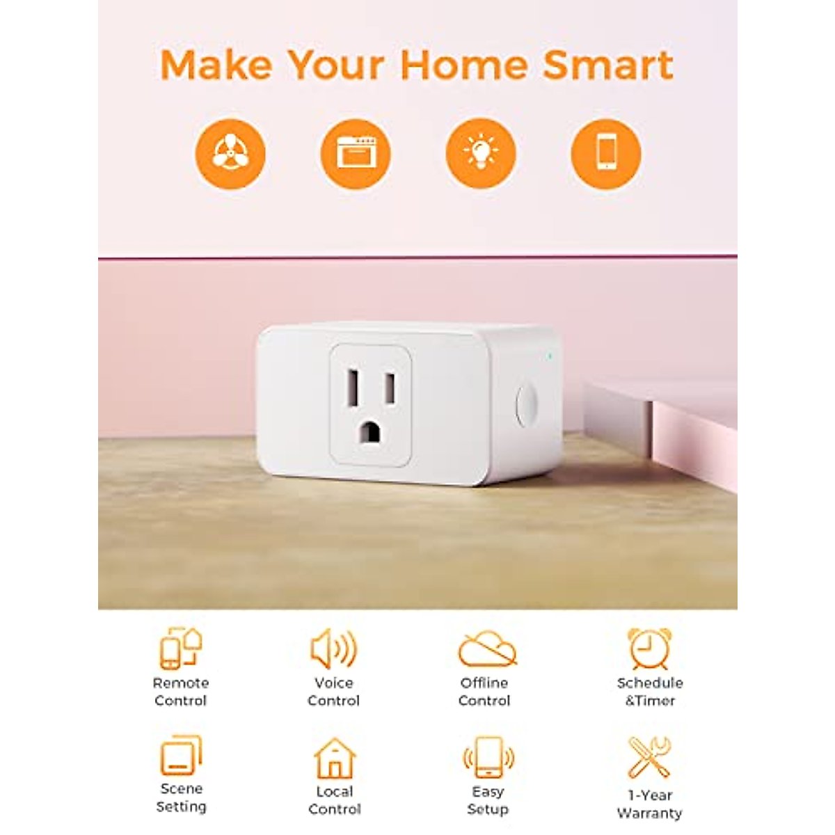 Smart Plug 4 Pack, Refoss Smart WiFi Outlet Works with Apple HomeKit, Alexa, Google Assistant, Siri, Timer & APP Remote Control, 15A
