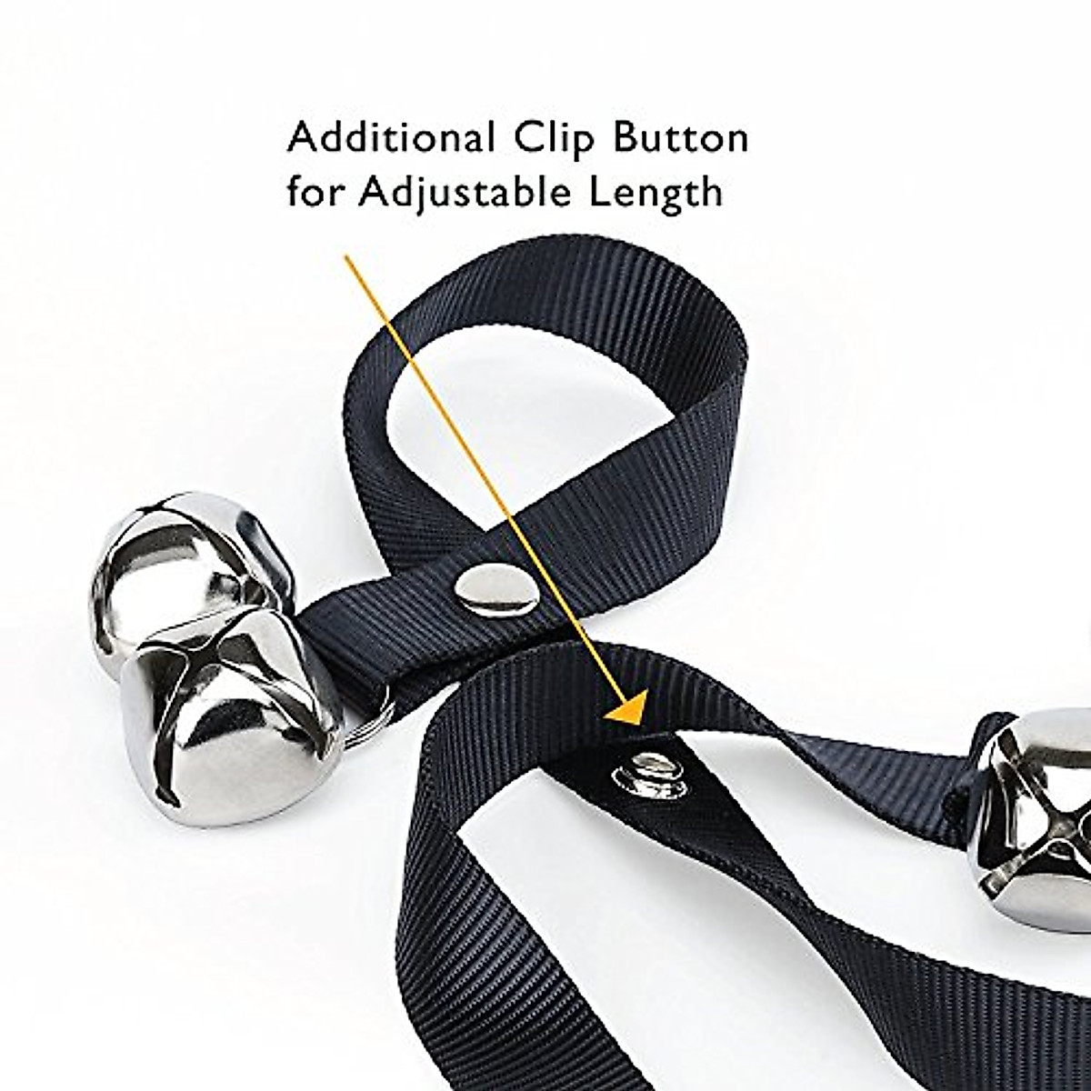 Friends Forever Housetraining Dog Doorbell for Bathroom Potty Training, Adjustable Nylon Strap Length, Behavior Aid Handle or Knob, Puppy Cat Kitten Go Outside Communication Supplies - Black