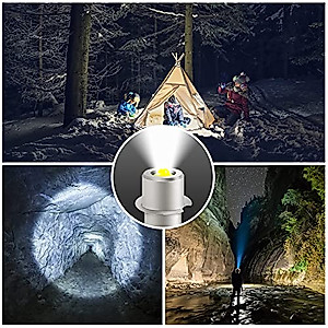 BAULBOUGH LED Flashlight Replacement Bulb, 4V-24V and 3W 247LM and PR2 P13.5S Maglight Led Conversion Kit, 6000K Bright White Super Bright Long Lasting, Ryobi Milwaukee Craftsman Lamp 2 Pack