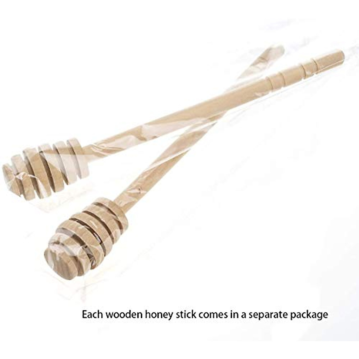 ICEYLI 4 Pcs (6.3 Inches) Wooden Honey Mixing Stirrer Honey Dipper Sticks Honey Comb Stick Honey Spoon Collecting Dispensing Drizzling Jam