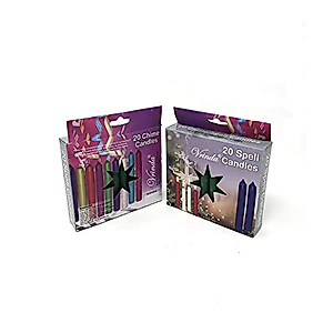 Vrinda® 4" Mini Chime Ritual Spell Unscented Taper Candles - Set of 20 (Green)