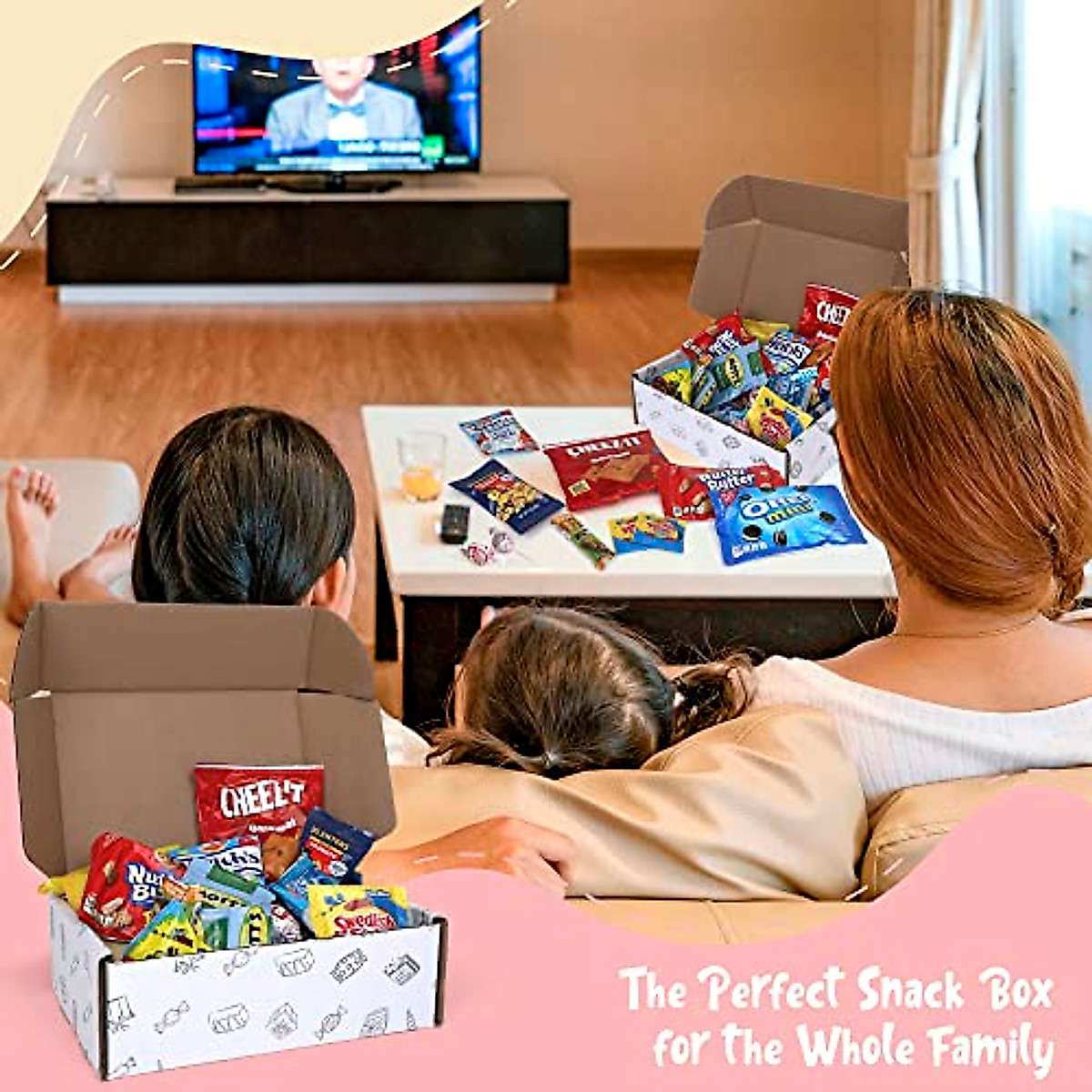 Mix Snacks Variety Pack for Adults - 40 Count Snack Box Candy Bulk Snack Food Mothers Day Gift - Healthy Variety Care Package