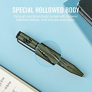 OLIGHT Open Mini Ballpoint Pen, Replaceable EDC Black Ink Pens By Bolt Action for Office, Working, Writing, Construction Work, Special Gifts and etc (OD Green)