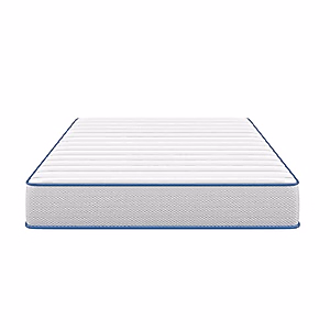 Nautica Home, 6" Relieve Innerspring Hybrid Mattress, Quilted Memory Foam Cover, High Density Comfort Latex Foam Layer with Bonnell Support Coil Springs Base, Size Full, White