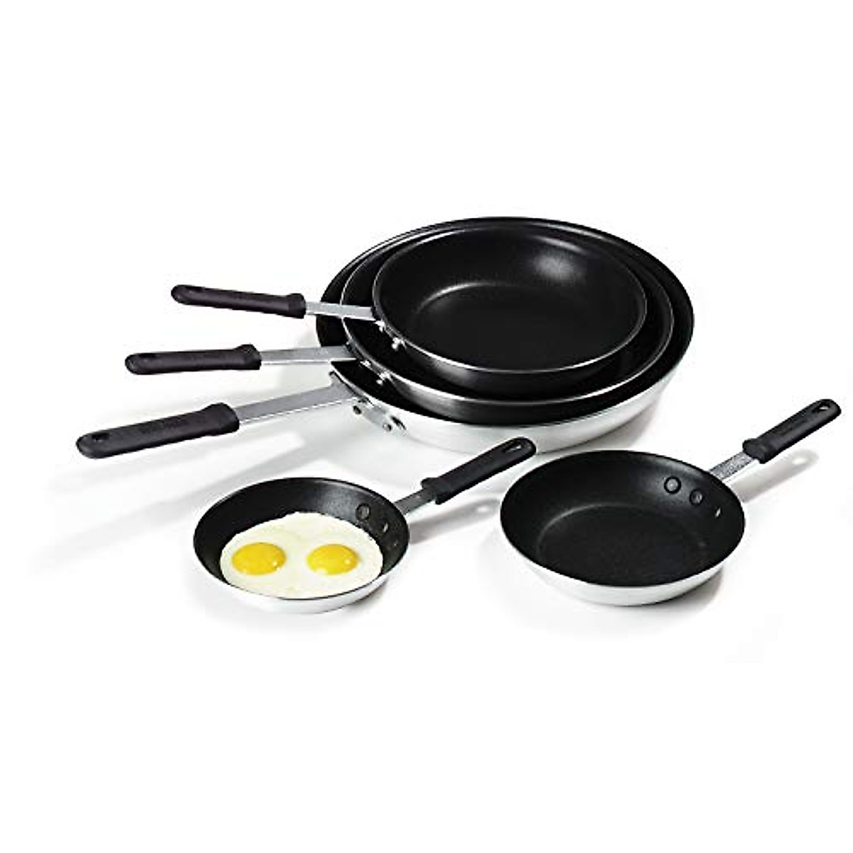 Carlisle FoodService Products 60907XRS Scratch-Resistant Aluminum Non-Stick Fry Pan With Removable Silicone Sleeve, 7