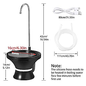Tanice Water Bottle Pump Automatic Electric Drinking Water Pump for 1-5 Gallon Water Jug USB Rechargeable BPA-Free Water Bottle Dispenser Portable for Home Kitchen Office Camping
