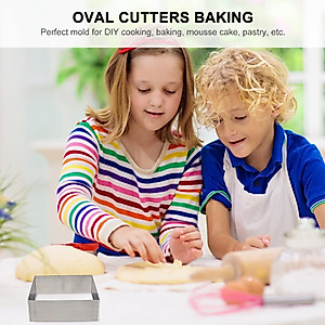 Hemoton Biscuit Cutter Funnel Cake Ring Baking Rings Cake Collar Cookie Decorating Cooking Rings Cake Cookie Cutter Square Baking Cutter Pastry Rings Stainless Steel Production Design Baby