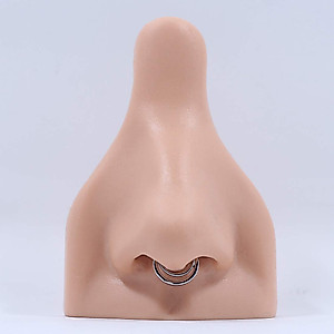 FANSING 16g 6mm Septum Ring for Women 316L Surgical Steel Septum Clicker Hypoallergenic Septum Jewelry 16 Gauge Crescent Moon Piercing Clicker