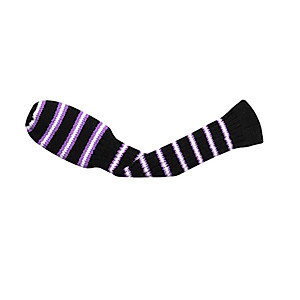 Scott Edward Knit Hybrid Golf Club Covers Fits Hybrids/UT Classical Fine Stripes with Long Neck Funny and Fresh Colors (Black Purple Fine Stripes)