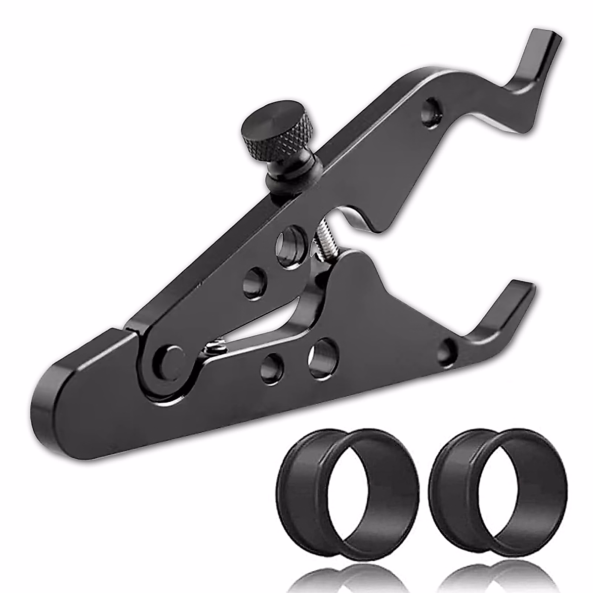 Motorcycle Cruise Control, Motorcycle Throttle Lock, Universal Throttle Assist Wrist/Hand Grip Lock Clamp with Silicone Ring Protect Throttle Control System for Most Any Bike Durabl (1, Black)