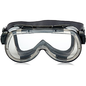 MCR Safety 2410F Verdict Polyvinyl Chloride Strap Foam Lining Safety Goggle with Smoke Frame and Clear Anti-Fog Lens