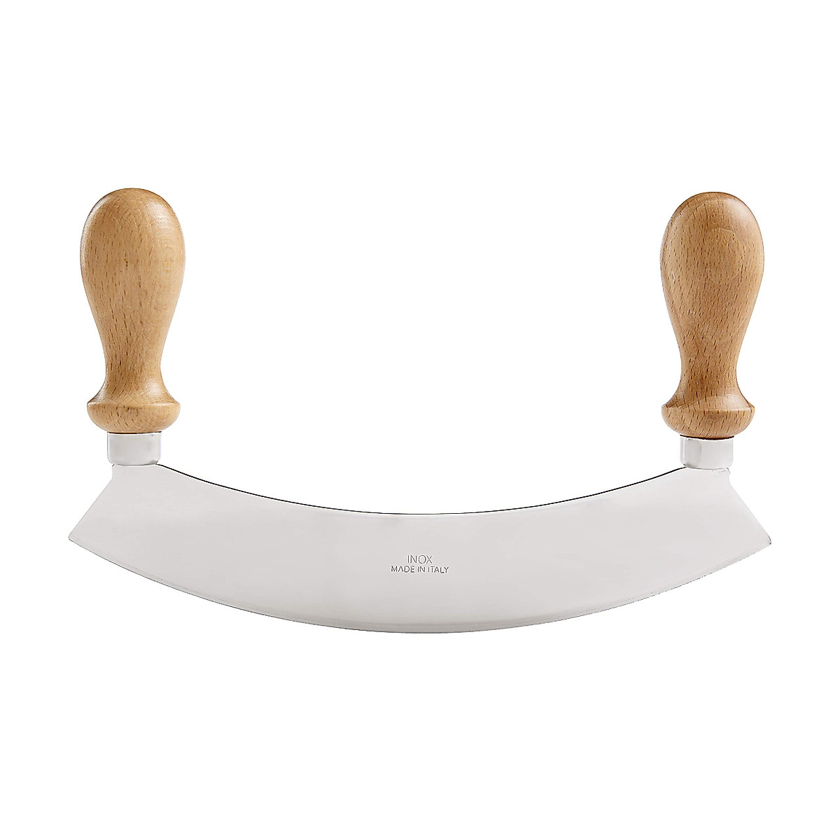 Fantes Mezzaluna Rocking Chopper, Stainless Steel Blade with Beechwood Handles, 9.5-Inch Blade, The Italian Market Original since 1906