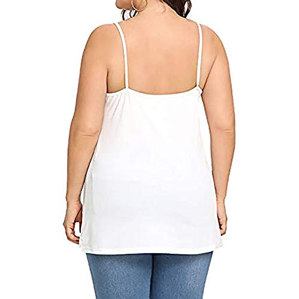 DUOWEI Camisoles with Breast Support Ladies Summer Tops Xl Contrast Lace Sexy Vest Tops V Neck Spaghetti Straps Camisole Vest 5