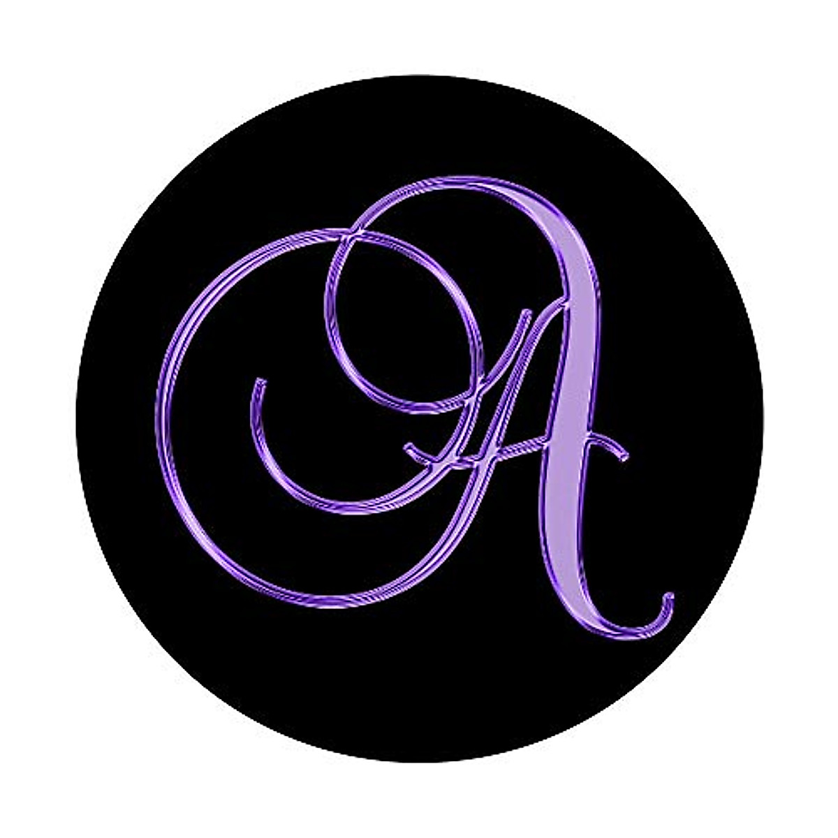 A Purple Black Initial Monogram Capital Letter Name Art PopSockets PopGrip: Swappable Grip for Phones & Tablets