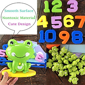miYou STEM Math Toy Educational Balance Game and Counting Frog Set for School Kids Years 3 4 5 6 7