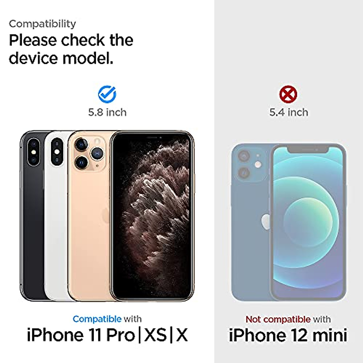Spigen Tempered Glass Screen Protector [GlasTR EZ FIT] designed for iPhone 11 Pro Screen Protector, iPhone Xs/iPhone X [5.8 inch] [Case Friendly] - 2 Pack