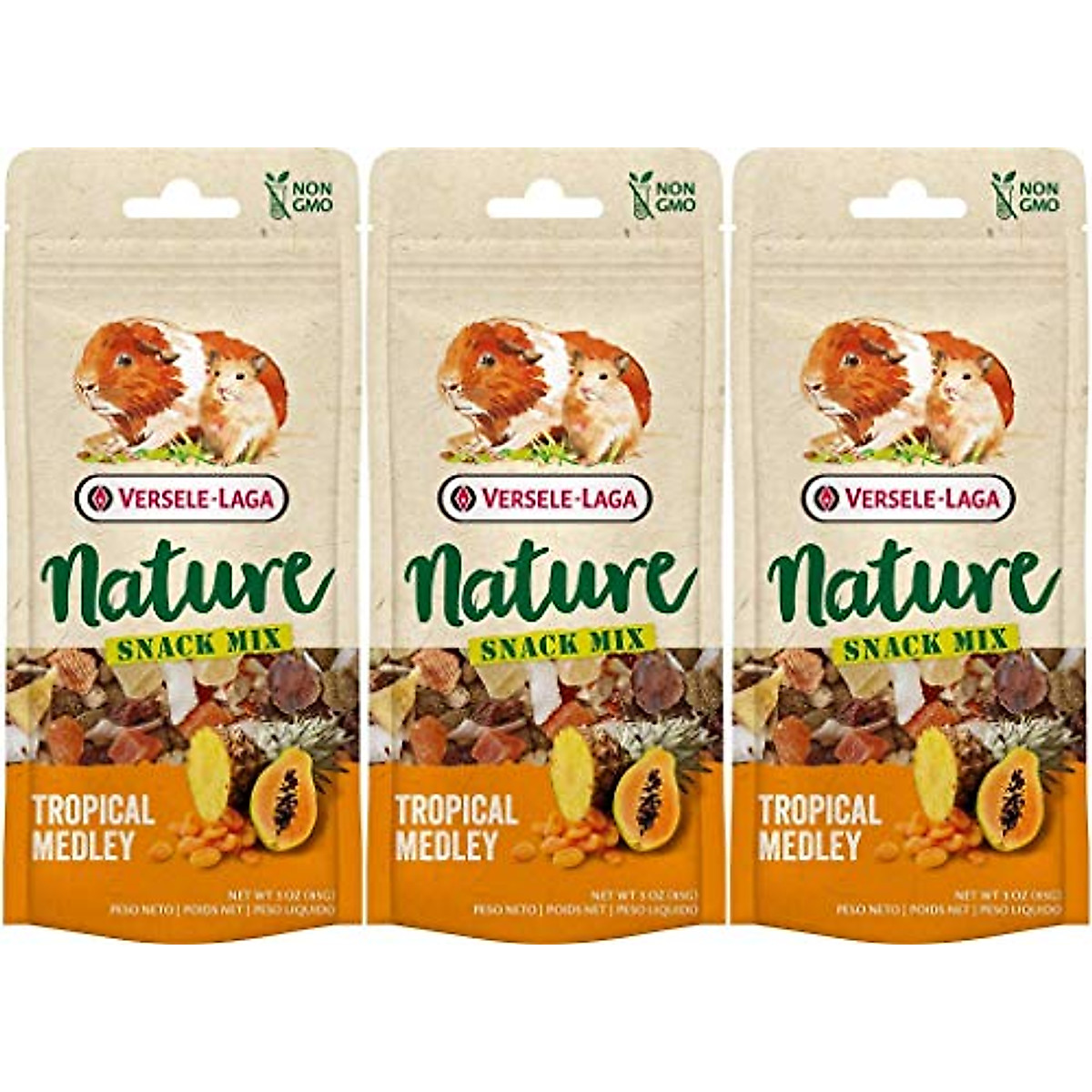 Versele-Laga 3 Pack of Nature Tropical Medley Snack Mix Treats, 3 Ounces Each, for Small Pets