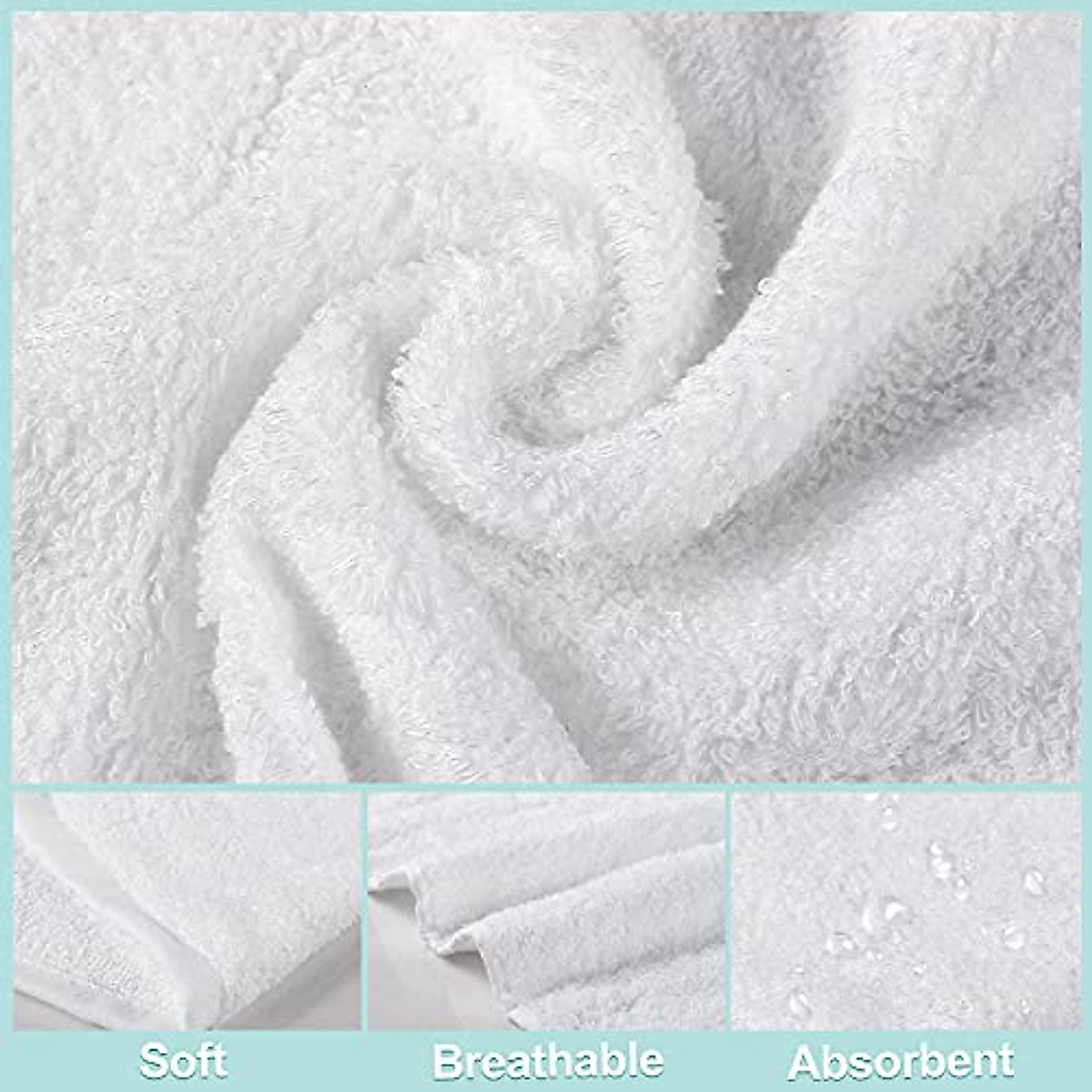 Qioo Baby Bamboo Washcloths 6Pack (White)