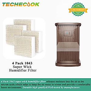 1043 Super Humidifier Wick Filters (4 Pack) Replacement for Essick AirCare Evaporative Humidifiers EP9500 EP9700 EP9800 831000 821000 826000 826800 and Bemis Space Saver 800 8000 Series Humidifiers